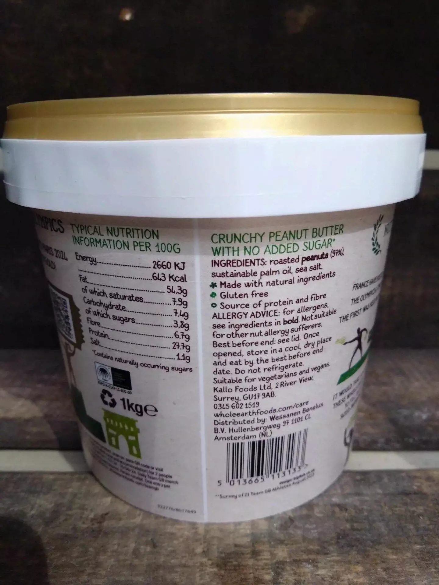 WHOLE EARTH Crunchy Peanut Butter 1kg - Organically Speaking Organic Shop